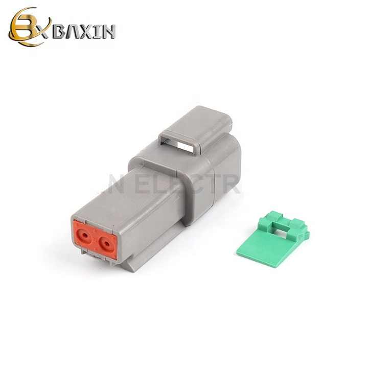 AT04-2P DT04-2P Waterproof Wiring 2 Pin DT Male Auto Connector