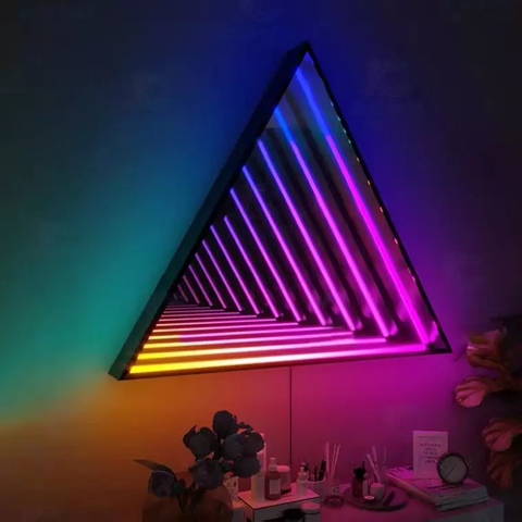 Mirror Tunnel Light LED Infinity Wall Mirror Frame with Multi Color ...