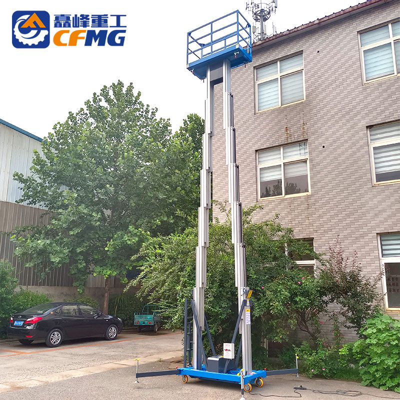 Aerial Man Lift Vertical Mast Lift 12m 200kg Aluminium Mobile Platforms ...