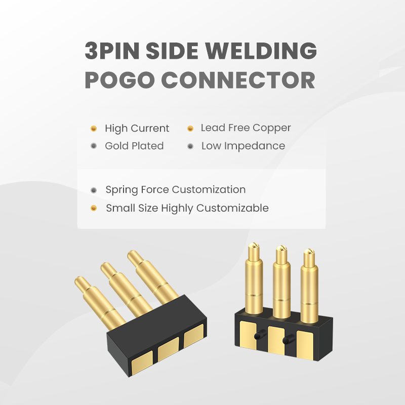 3P Male Spring Loaded Pogo Pin, Gold-Plated Charging Terminal for Power ...