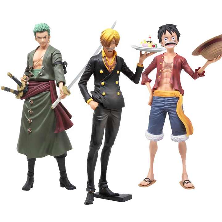 One Pieced Luffy Zoro Sanji Grandis 27CM PVC Janpan Anime OP Action ...