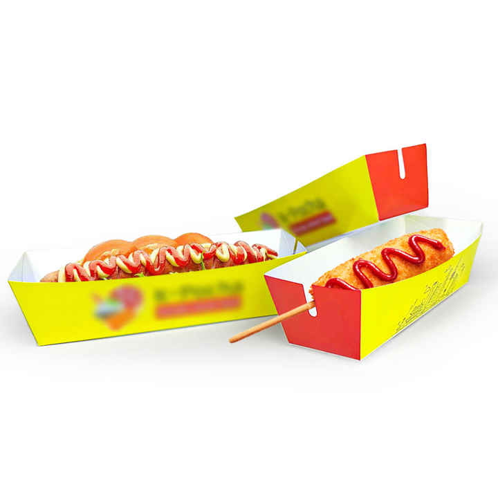 Wholesale Custom Printed Takeaway Paper Hot Dog Box Corn Dog Food Tray ...