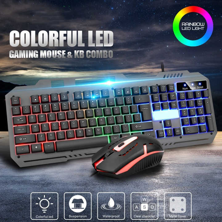 LVKIDRON Ultimate Mouse Combos Optical Keyboard Gaming Combo Set Bundle ...