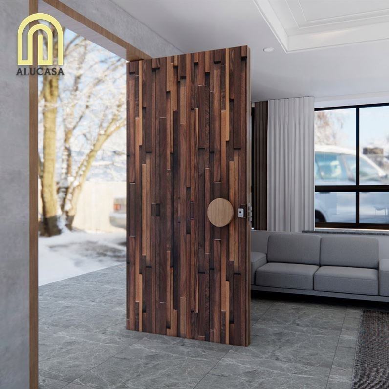 Alucasa Single House French Frame Modern Ext Large Wood Main Entrance