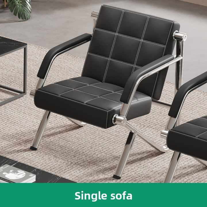 Modern Simple High-End Iron Office Chair Three-Seat Reartop with Coffee ...