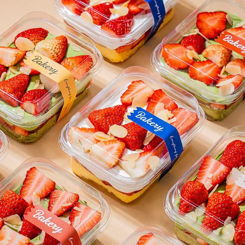 Strawberry Cream Cake Packaging Box, Dessert Tiramisu, Multi-layer ...
