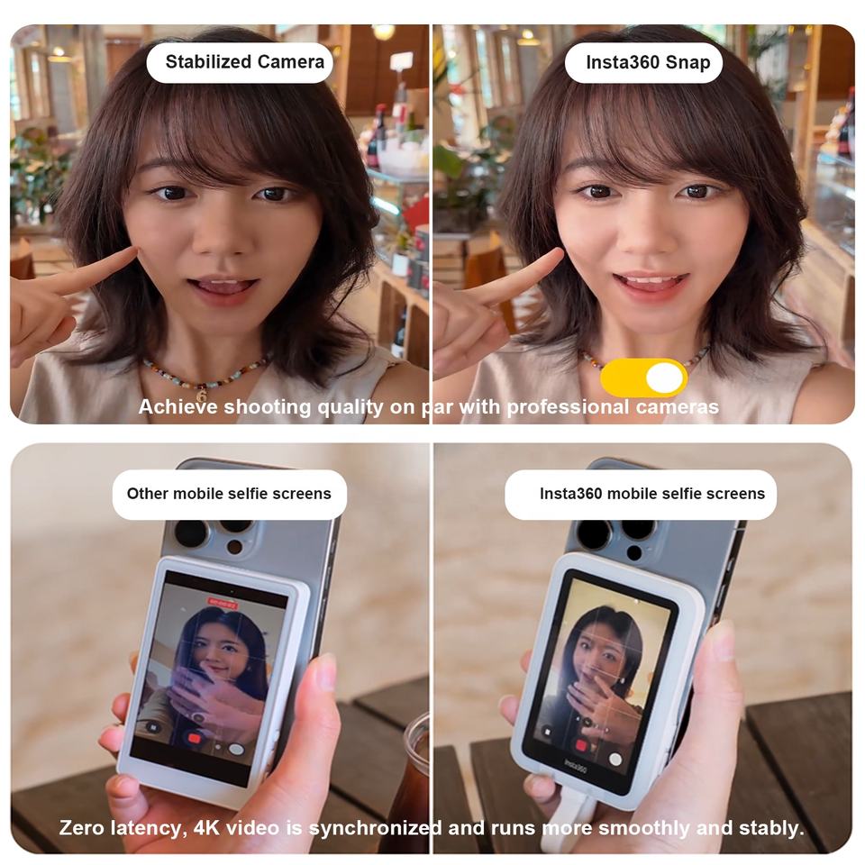 Insta360 Snap 3.5 Inch Magnetic Selfie Monitor 4K Touch Screen External ...