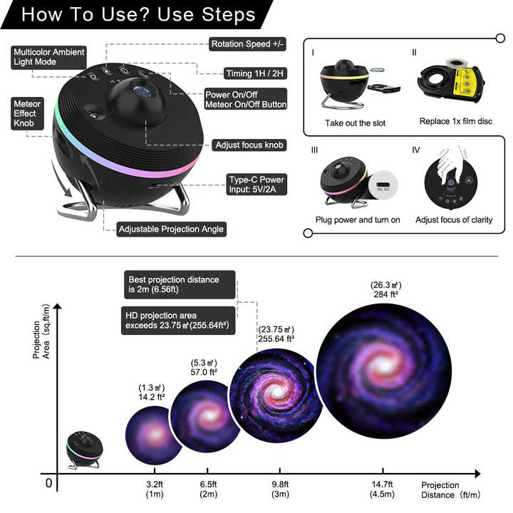 Cosmic Ambiance: Modern White LED Star Projector for Bedrooms