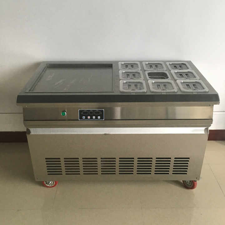 Vertical Commercial 9-Tanks Stir-fry Ice Cream Machine Thai-style ...