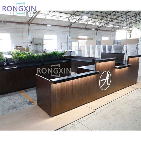 Modern Bubble Tea Shop Counter Design - Stone Dessert Bar