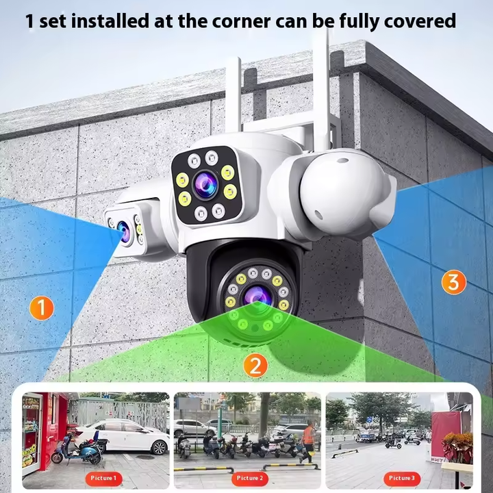 Ai Smart Cameras 12MP 4K 3 Lenses Wifi Yoosee APP Ptz IP CCTV Outdoor ...