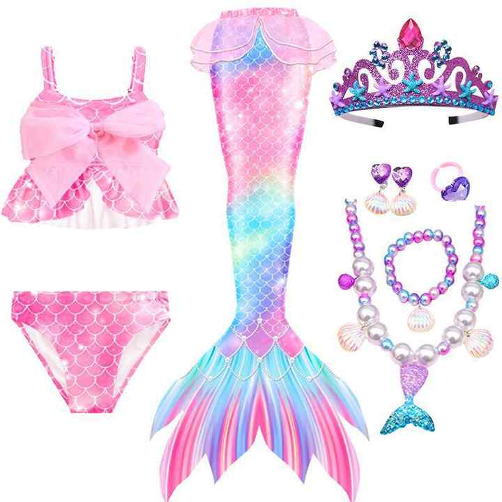Mermaid Swimwear Set for Girls - UPF50 Princess Swimsuit