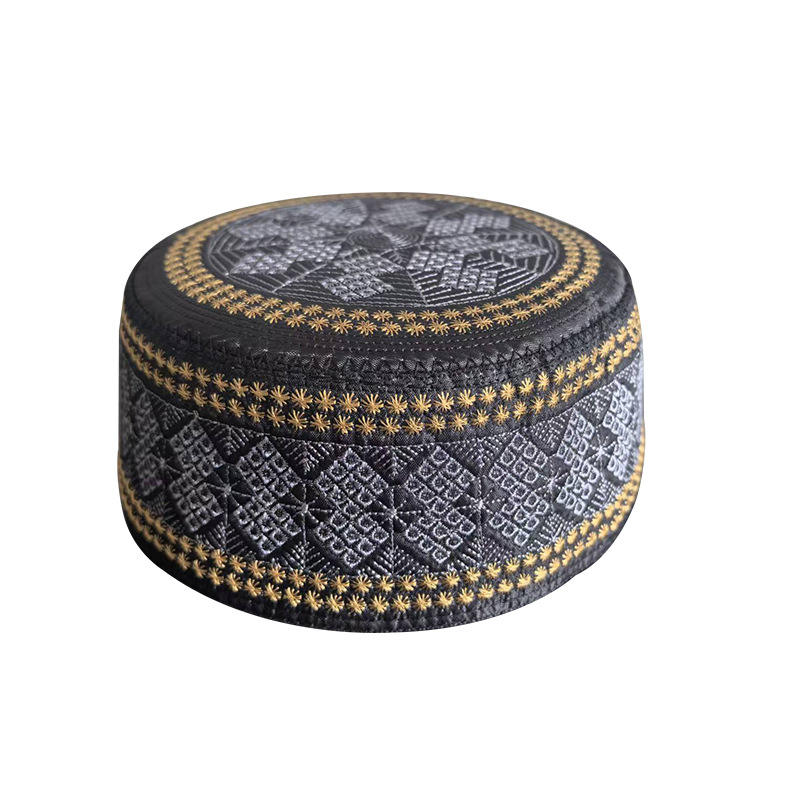2026 New Islamic Kufi Cap Men Embroidered Plaid Pattern Muslim Prayer ...