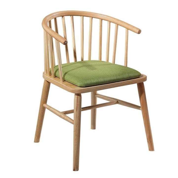 Luxury Modern Round Back Dining Chair - Solid Wood Armchair