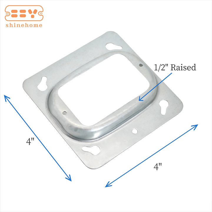 4\" Square Galvanized Steel Electrical Distribution Box Cover 1/2 ...