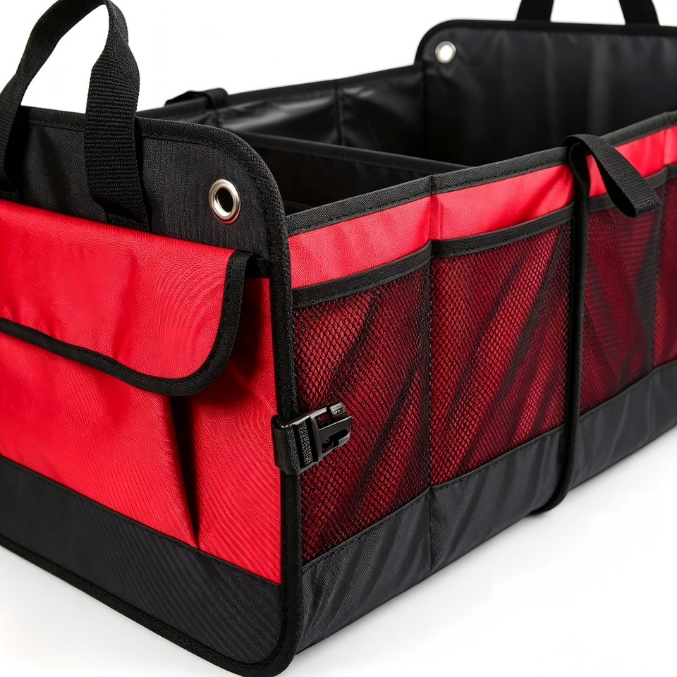 Car Trunk Organizer with Lid, Cargo Organizer with Handles & Pockets ...