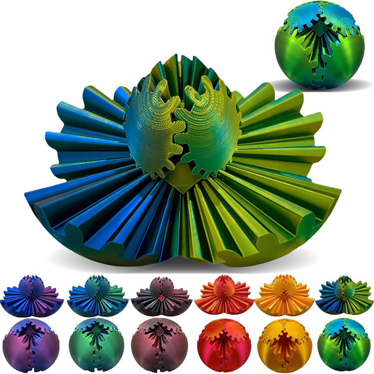 3D Printed Gear Ball Gear Sphere Cube Fidget Toy Gearsphere Gear Ball ...