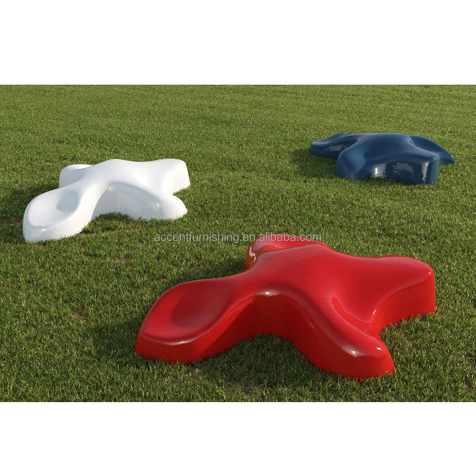 Modern GRP Outdoor Waiting Chair Creative Bench Unique Colorful Red ...