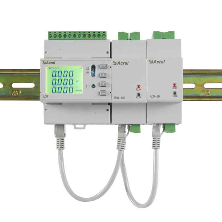 Acrel 3 Phase Multi Loop Electric Meter ADW210 RS485 Multi Circuit Din Rail kwh Meter for ...