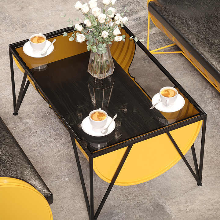 Industrial Style Booth Sofa Table and Chair Combination Coffee Shop bar ...