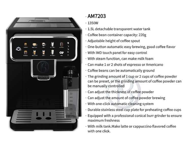Electric Fully Automatic Touch Screen Display Espresso Cafeter ...