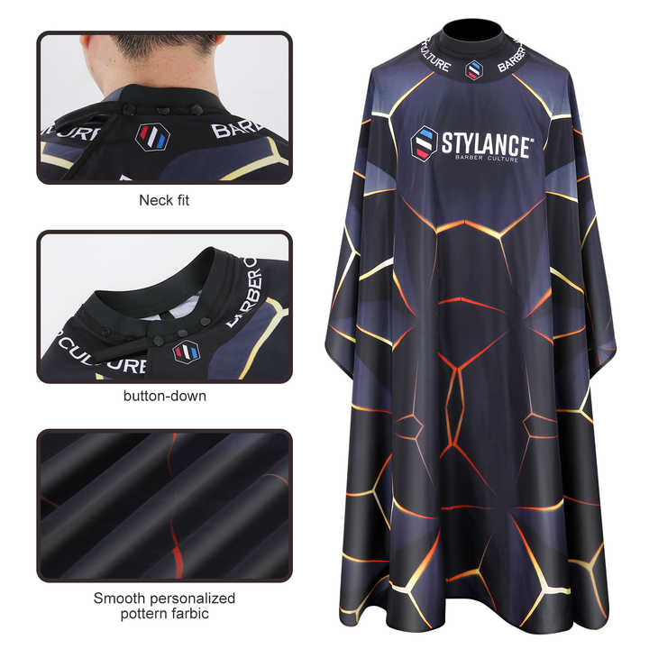 Professional Waterproof Barber Cape With Rubber Neckline Durable Salon ...