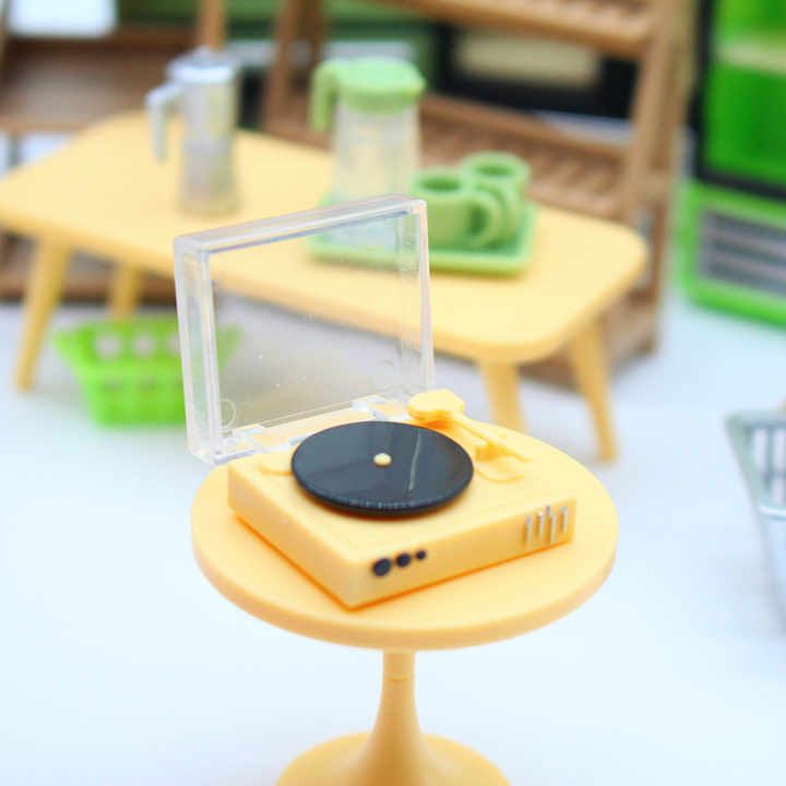 Mini DIY Phonograph CD Player Toy Model Plastic Mini Dollhouse ...
