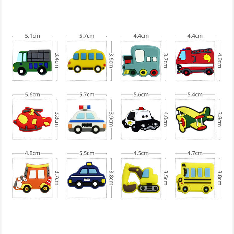 Cute Cartoon Vehicle Fridge Magnets Creative Soft Rubber Magnets Early ...