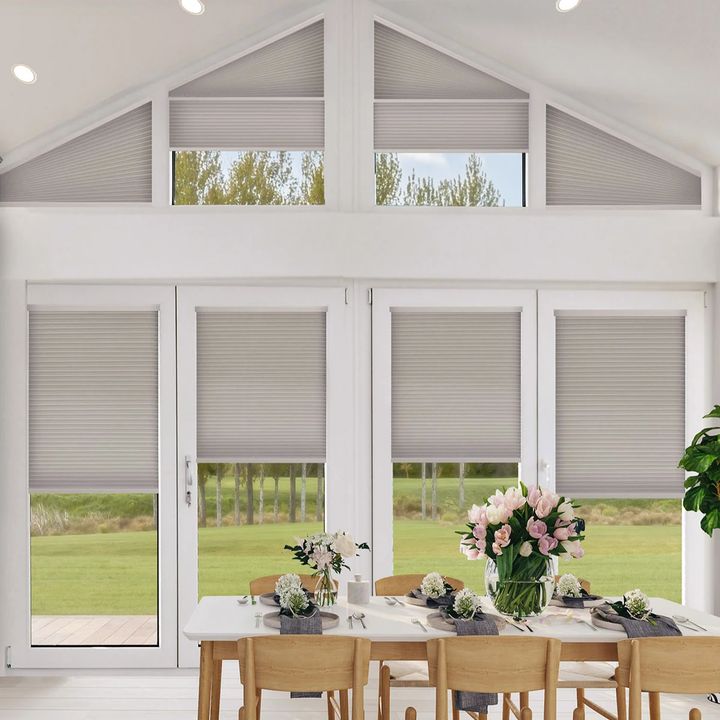 Customizable Trapezoid Blinds - Electric Honeycomb Shades