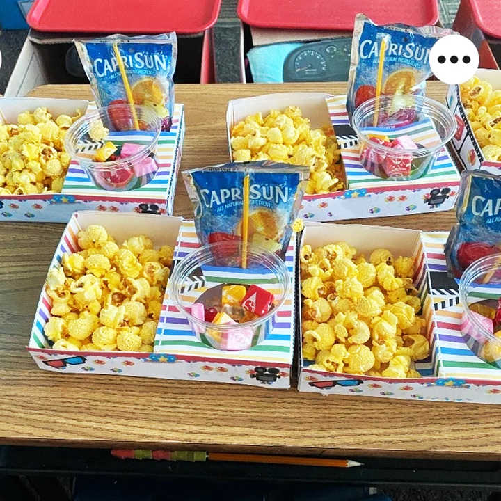 Kids Rainbow Themed Movie Night Paper Popcorn Box