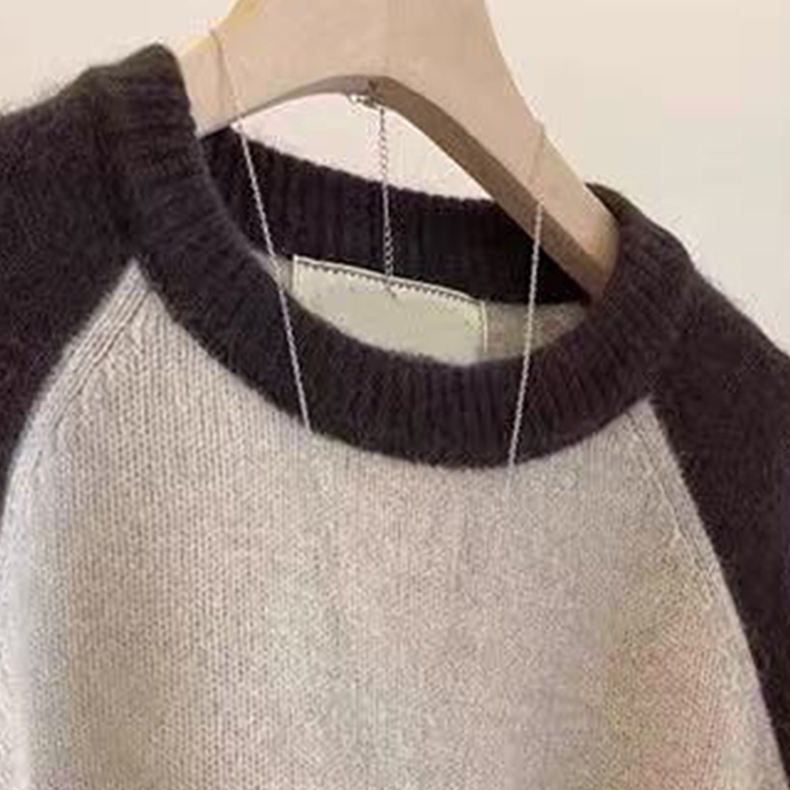 Fashionable Women's 100% Pure Wool Crew Neck Casual Thick Computer Knit ...