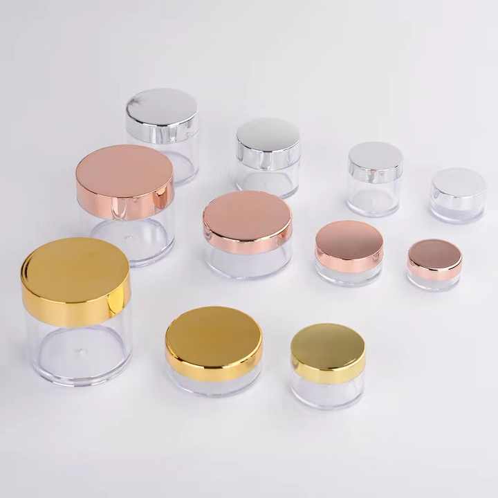 Plastic Jar 5g 10g Bottle for Cosmetic Powder Electroplated Lid Small ...