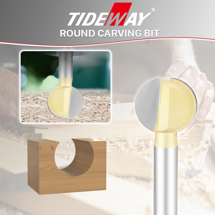 TIDEWAY Professional Grade Carbide Tipped Round Carving Router Bits for ...