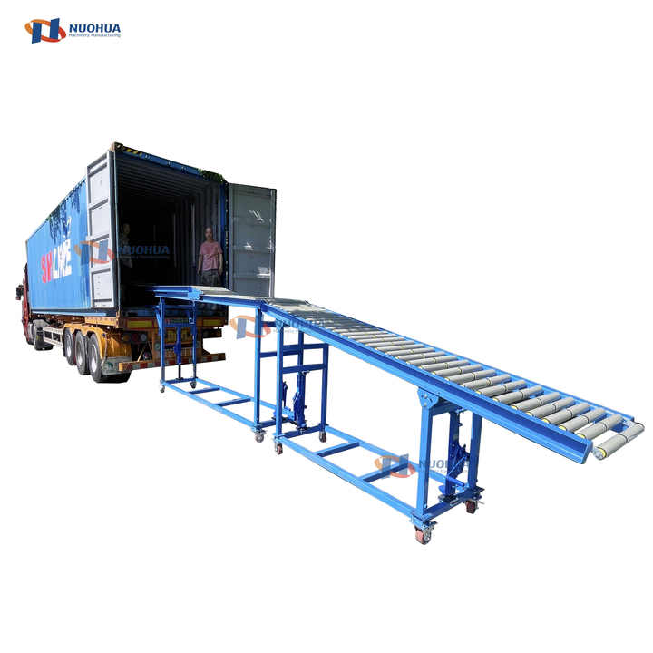Nuohua Heavy Duty Gravity Vehicle Unloading Conveyor Systems Container Unloading Equipment ...