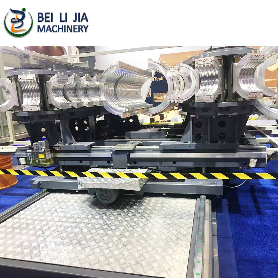 PE PVC Corrugated Pipe Production Line with Horizontal Forming Machine ...