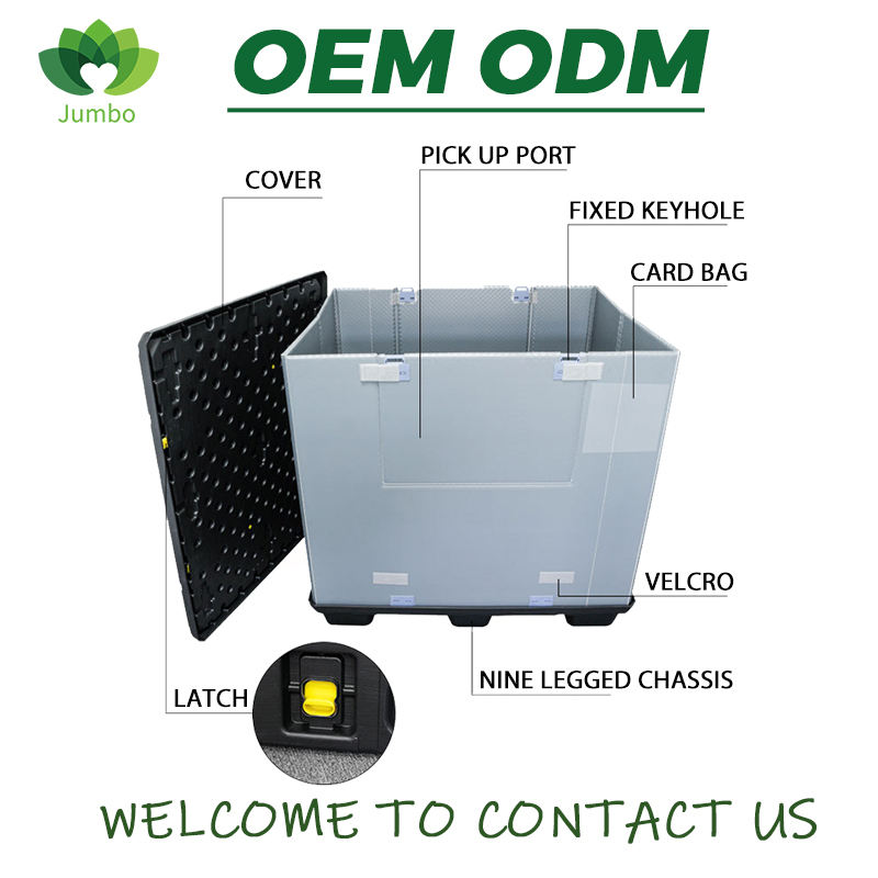 Heavy Duty Bulk Storage Containers Collapsible Plastic Pallet Storage ...
