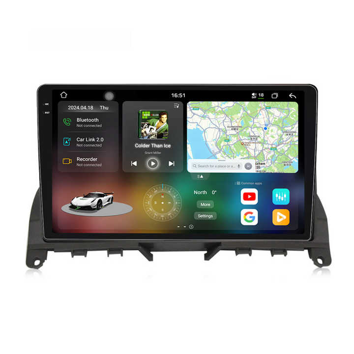 7870 2K QLED Screen Android 13 Car Radio for Mercedes Benz C Class 3 ...