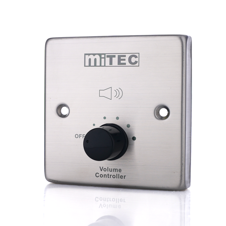 Mitec PA Audio Volume Control Switch - in-Wall Metal Panel
