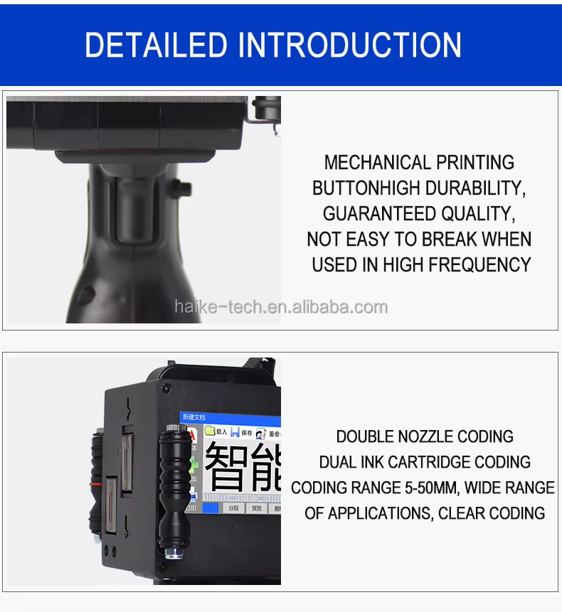 50.8Mm Multi Language Easy Operate Handheld Inkjet Printer for Expiry ...