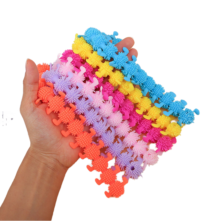 Caterpillar Pull Toy TPR Soft Rubber Stress Relief Noodle Elastic Rope ...
