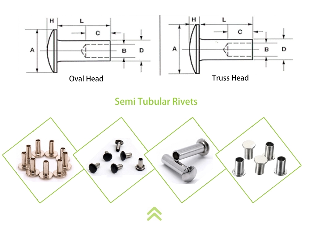 Custom cheap steel rivets manufacturer, miniature semi-tubular metal ...