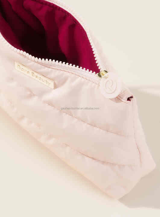 Puffy Makeup Bag - Quilted Nylon Puffer Cosmetic Storage