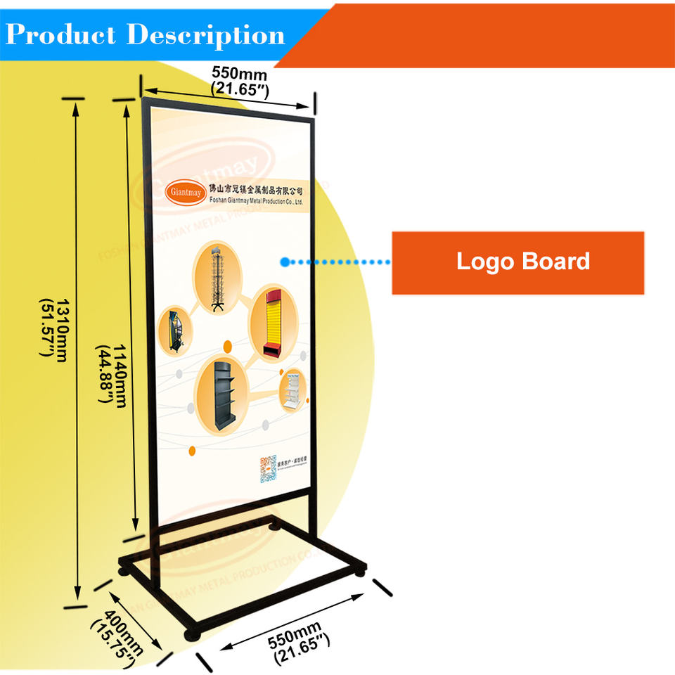 Custom Double Sided Floor Banner Display Rack for Shopping Mall Poster ...