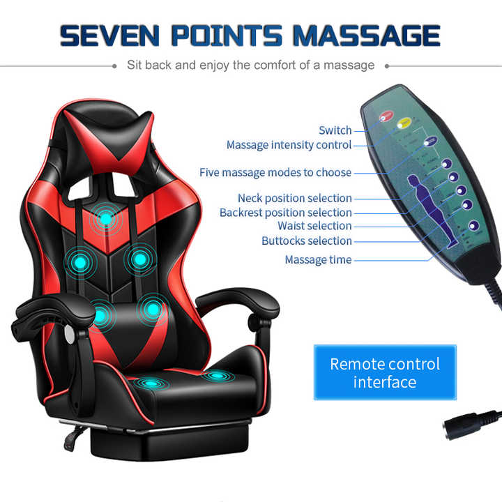 Comfortable Massage PC Computer Racing Silla Gamer Gaming Chair with ...