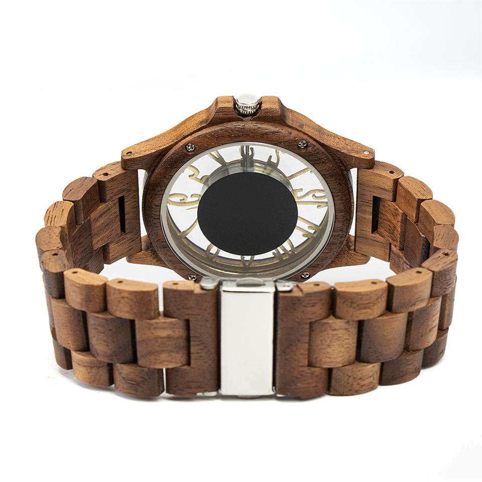 Customizable Luxury Wooden Skeleton Dial and Ha Wrist Watch with OEM ...