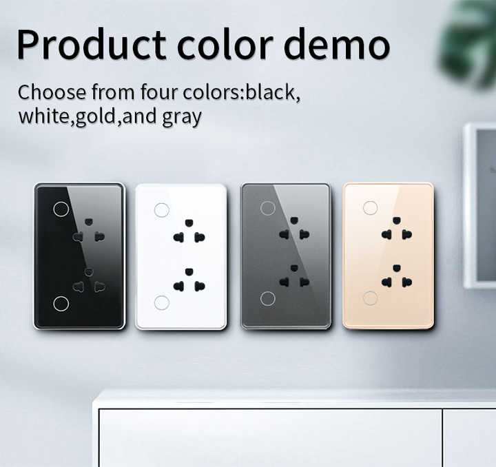 DUOMEI Wall Socket Aluminum frame with Tempered Glass Panel Dual Power ...