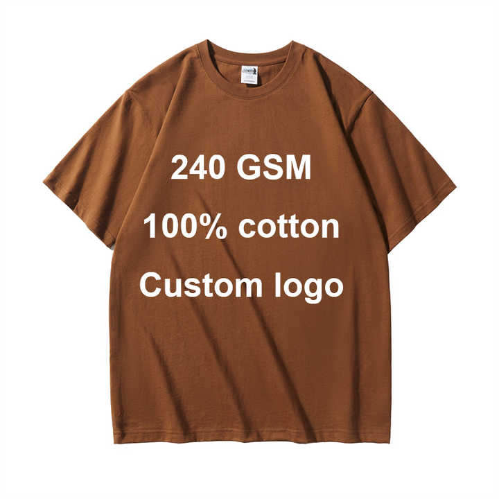 240 GSM Men Basic Tee 100% Cotton Crewneck T-Shirts Short Sleeve Custom ...