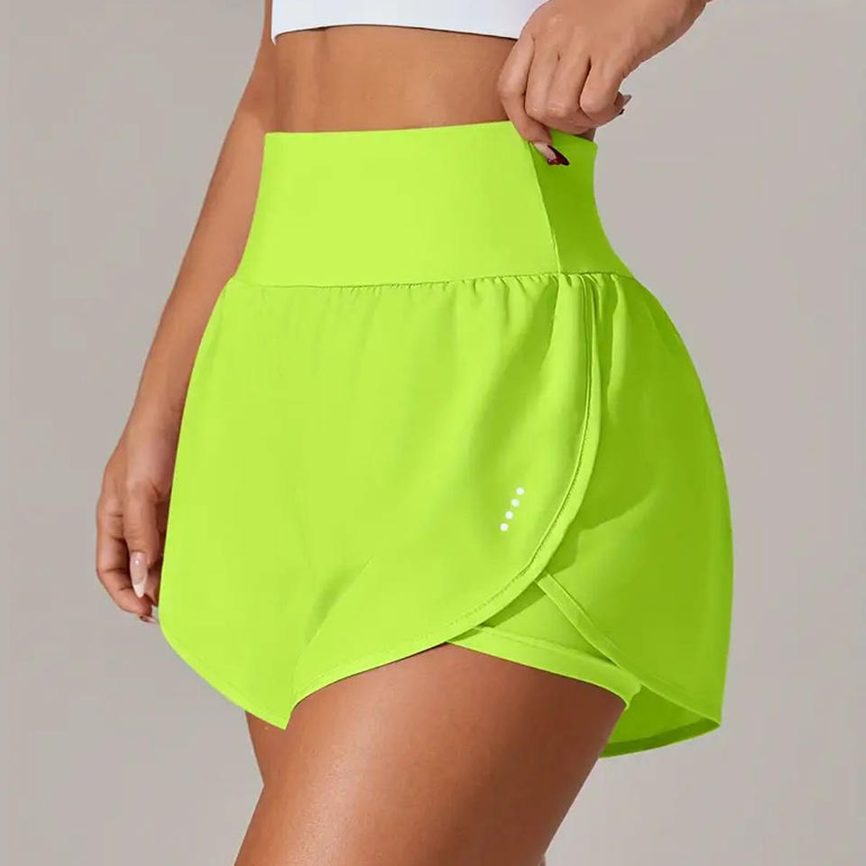 Custom Double Layer Fashion 2 in 1 Running Yoga Shorts Casual High ...