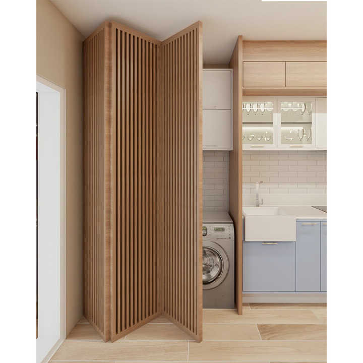 Solid Wood Bifold Folding Doors for Interior Spaces - Customizable ODM