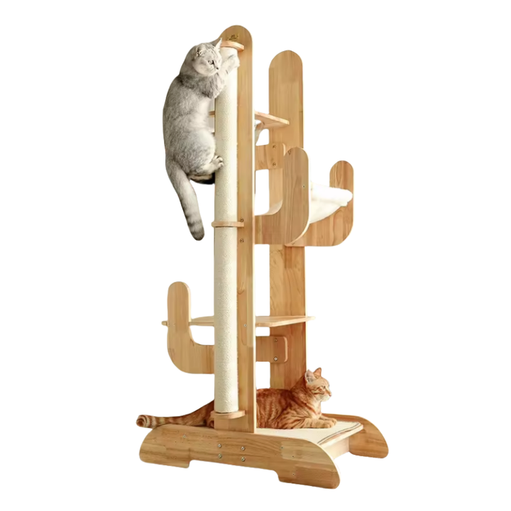 Modern Solid Wood Cat Ceiling Tree Tower Large Cats Indoor Wall Play ...